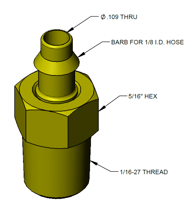 Hose Barb Fitting Dimensions